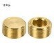 8pcs Brass Pipe Plug 3/4" NPT Male Thread Hex Internal Head Socket Fitting - Brass Tone - Bed ...